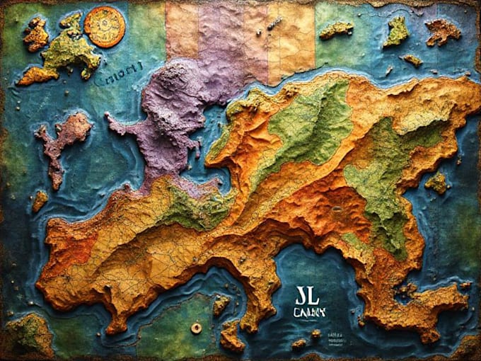 Disegna una mappa fantasy professionale per te