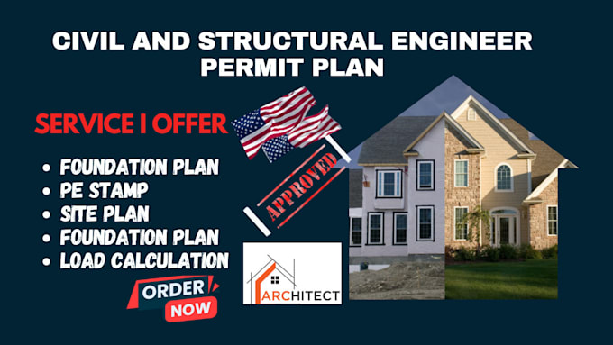 Do structural engineer services, structural design, load calculations, pe stamp by Archie ...