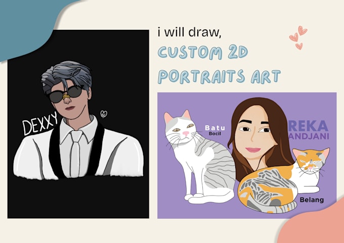 Draw custom 2d portraits art by Syamilakrm | Fiverr