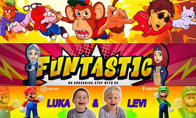 Create eye catching kids youtube banner , logo flyer and poster design ...
