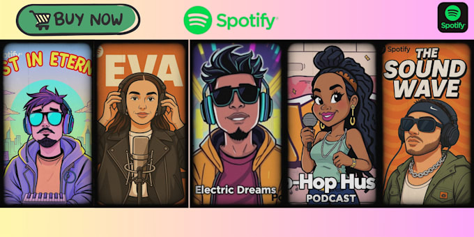 Design stunning cartoon style podcast cover art by Tharuka164 | Fiverr