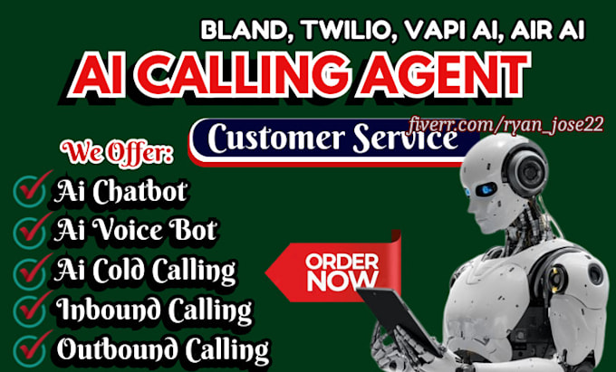 Ai calling agent, ai chatbot, ai voice bot, ai cold calling, inbound, outbound by Ryan_jose22 ...