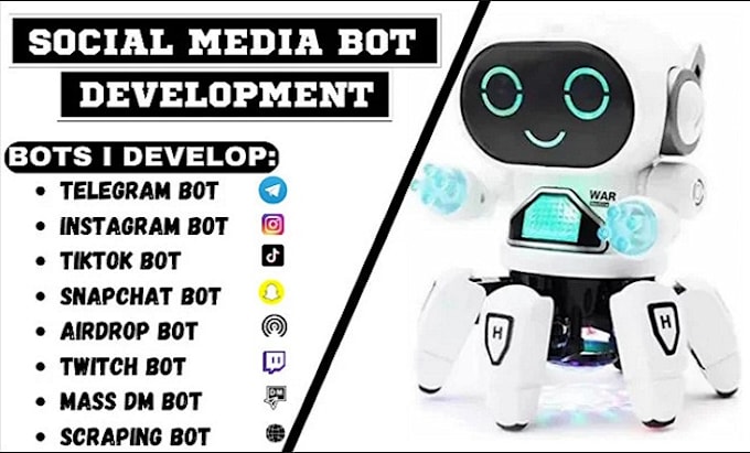 Develop social media bot, youtube bot, instagram bot, tiktok bot ...