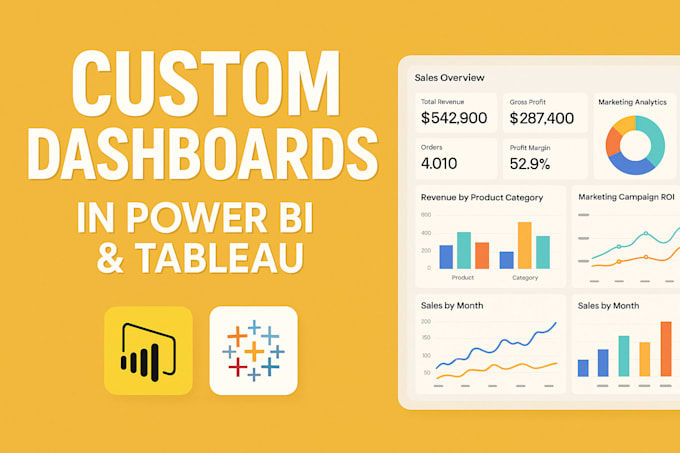 Build interactive power bi or tableau dashboards for business insights by Josephtrillions | Fiverr