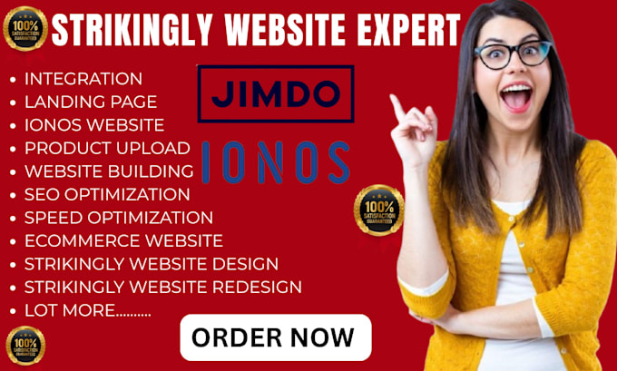 Do strikingly onepage ionos and jimdo website landing page design and redesign by Jikorepet | Fiverr