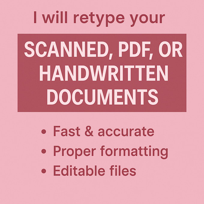 Retype your scanned documents, pdf, or your handwritten documents by ...