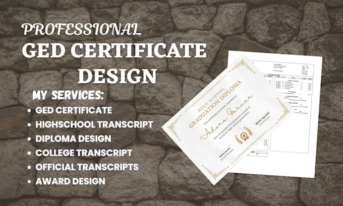 Design high school transcripts, ged, college, diploma, gift award ...
