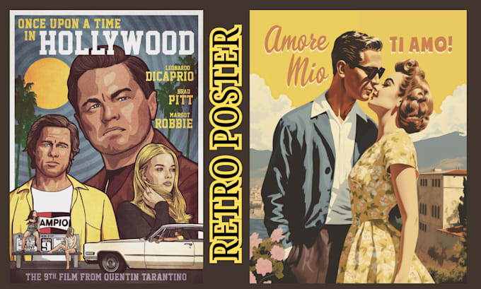 Design classic, retro vintage poster, movie posters by Theo_comics | Fiverr