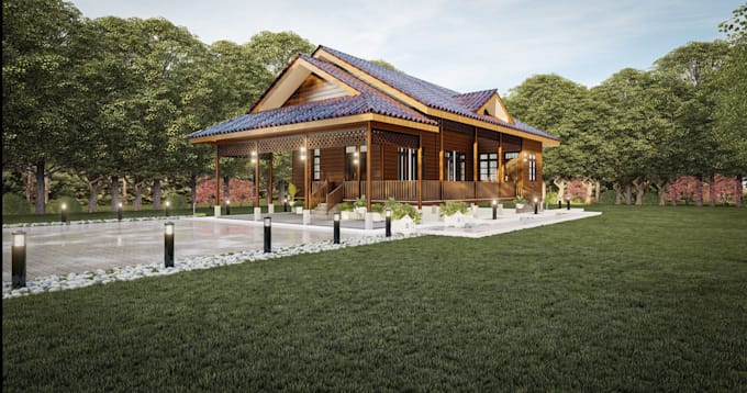 Model wood and timber house framing structure in sketchup 3d by John ...