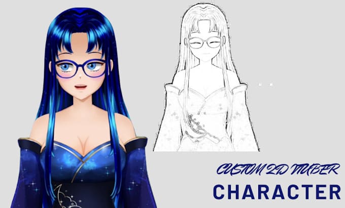 Custom live 2d vtuber 2dvtuber facial rigg 2dvtuber model by Tuckertuan | Fiverr