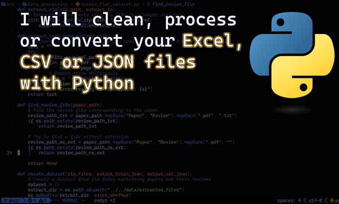 Clean, process or convert your excel, csv or json files with python by Redyz13 | Fiverr