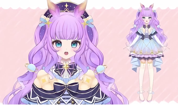 Diseñar y riggear modelos vtuber male y female live2d modelo live 2d vtuber