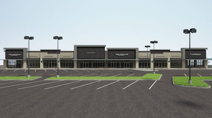 Renovate 3d exterior design for any of your commercial or retail store ...