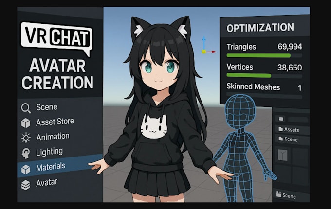 Create vrchat assets, vrchat optimization, vrchat modelling, vrchat ...