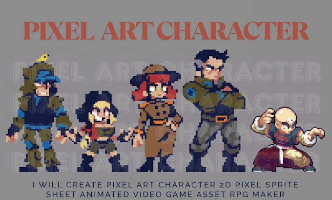 Create pixel art character 2d pixel sprite sheet animated video game ...