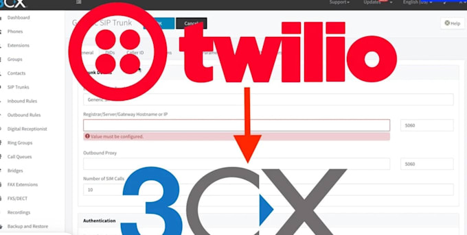 Setup 3cx, did number, spoof api sip trunk, twilio ivr sip trunk, inbound call by Floreskrish ...