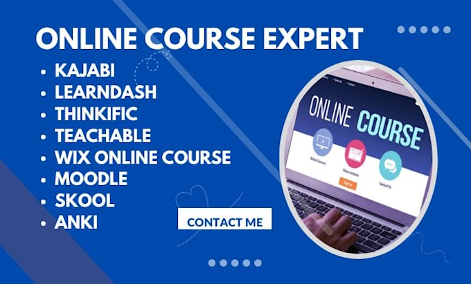 Create, upload digital online course on teachable thinkific kajabi wix learndash by Klevahub ...
