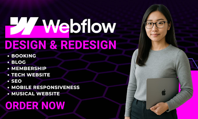 Design webflow website redesign webflow website or covert figma ui to ...