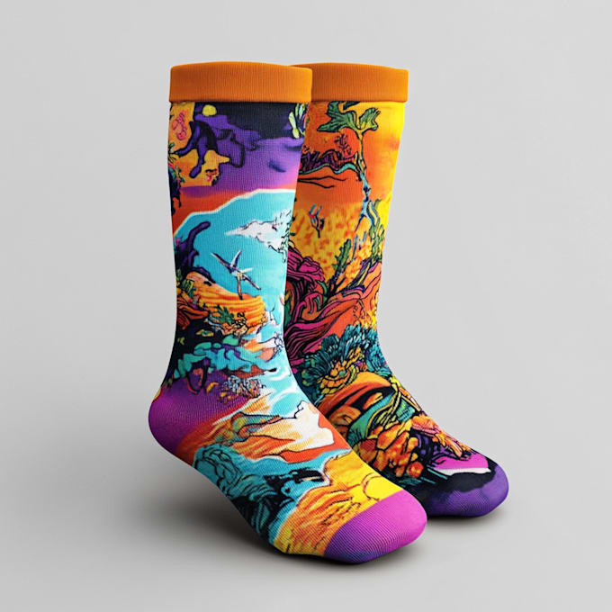 Create digital pattern socks design by Komopare__ | Fiverr