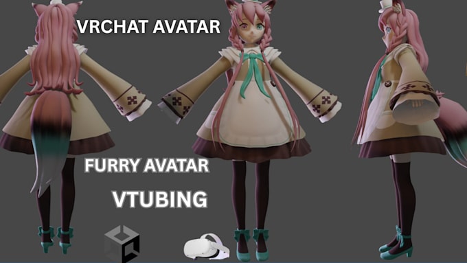 Edit and create custom vrc avatar, furry humanoid model, vtuber by ...