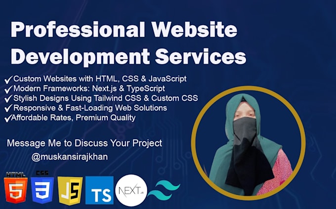Build modern websites nextjs tailwind js ts html by Muskansirajkhan ...
