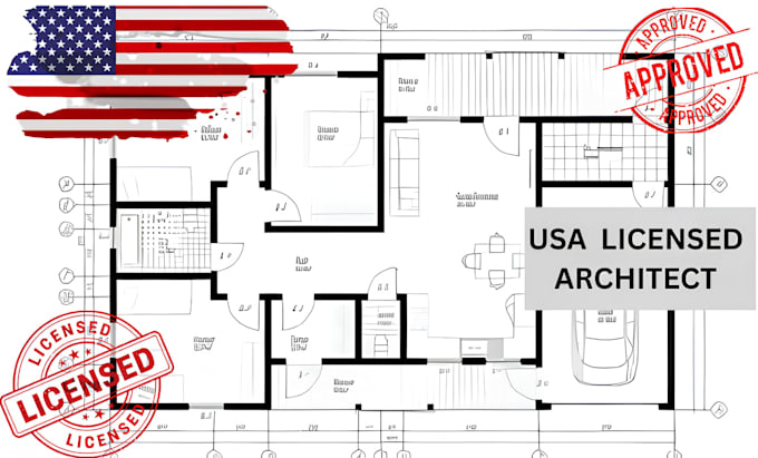 Draw usa licensed 2d floor plan, and full architectural and construction drawing