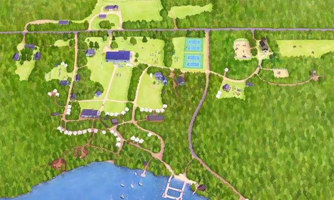 Do rv park map, camp map, city map, campground site with vector illustration by Gerlad_e | Fiverr