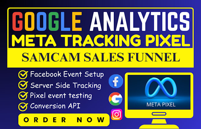 Setup samcart google analytics facebook instagram meta pixels tracking ...