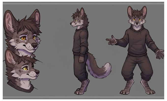 Draw furry reference sheet, fursona, furry art, oc, character design ...