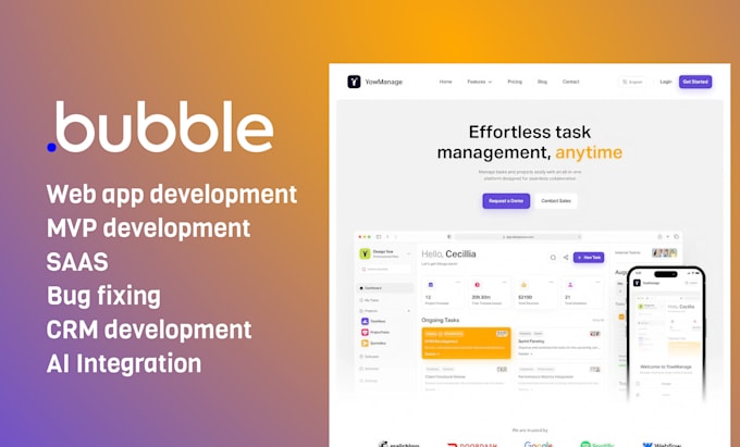Build saas, ai integration, bubble web app, marketplace, with bubble io by Ark_bubble1 | Fiverr
