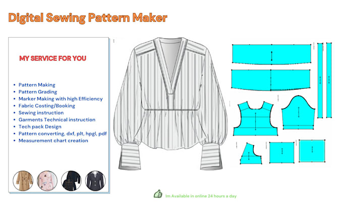 Be your sewing pattern maker, pdf pattern, dxf pattern by Saidulpattern ...