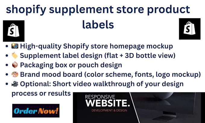 Design your shopify supplement store product labels and packaging ...