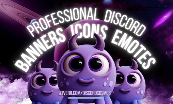 Design discord banner logo icon headers animated for your server