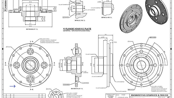 Create 2d drawing, technical drawing, engineering drawing by Horvathexp | Fiverr