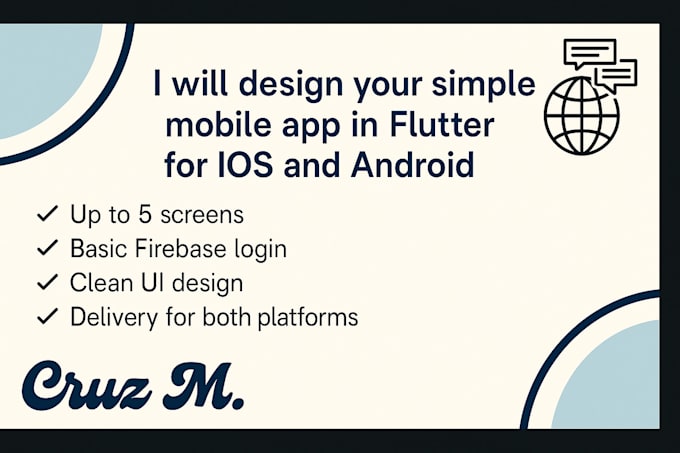 Design your simple mobile app in flutter for ios and android by ...