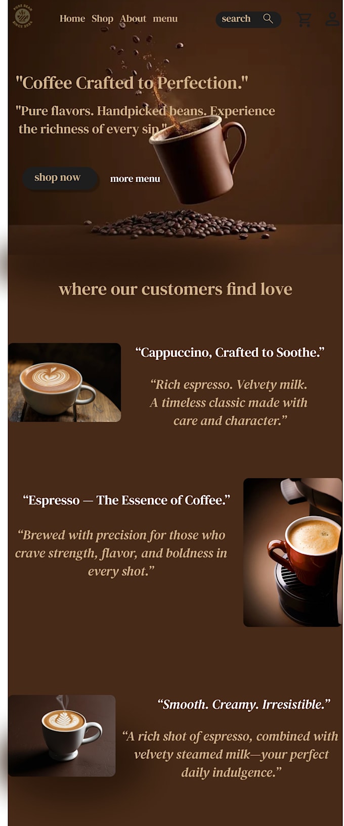 Design a stunning coffee shop website ui in figma by Syedsaim871 | Fiverr