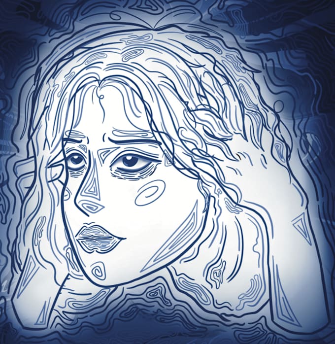 Do digital visual and expressive line art illustration by Bilqischsofia ...