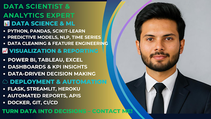 Build end to end data science and data analytics solutions by Rizwanmayo786 | Fiverr