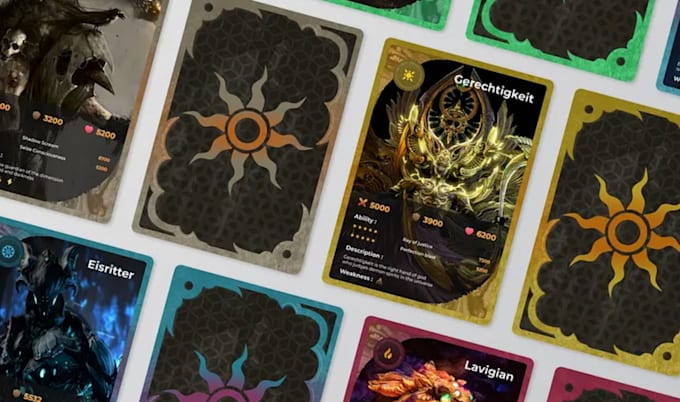 Draw card game design, card game art, trading card game, board game ...