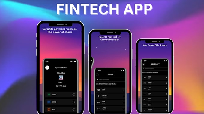 Develop fintech app neobank app wallet app bill payment by Colletech | Fiverr