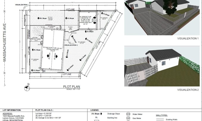 Do your basement garage landscape site plan adu hvac architectural mep roof plan by Emily ...