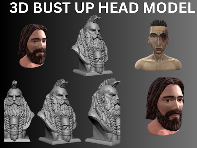 Sculp 3d head bust up model 3d action figure full body model for 3d ...