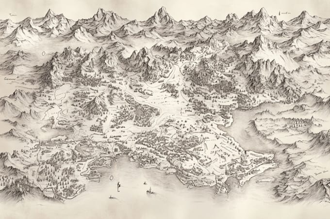 Draw fantasy map illustration dnd map city map vector map by ...