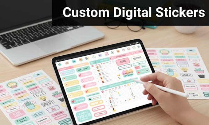 Design digital stickers for digital journal, google slides, notebooks ...
