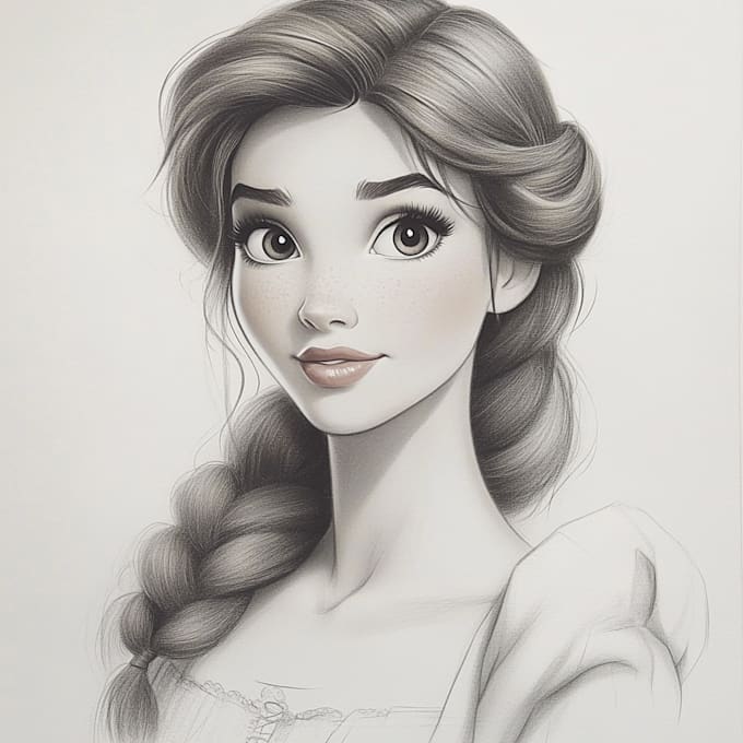 Drawing a portrait in semi realism disney cartoon style by Agrebalar ...