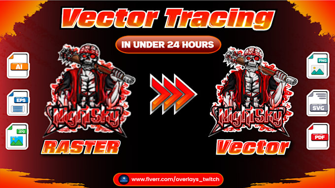 Redraw logo vector tracing, vectorize image png to vector file adobe illustrator by Overlays ...