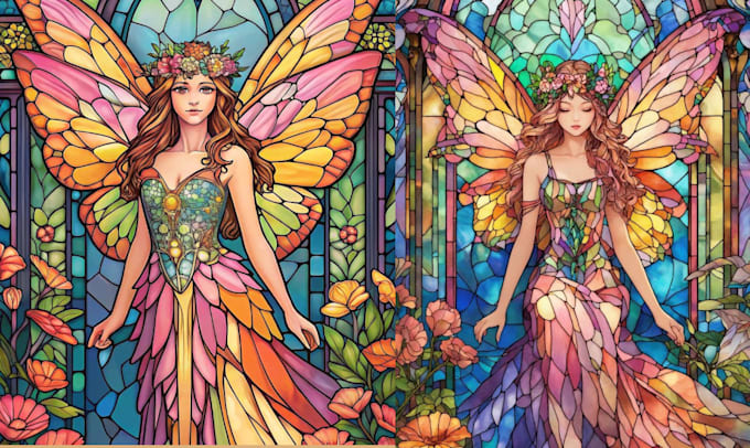 Draw amazing custom glass art coloured art, stained glass character by ...