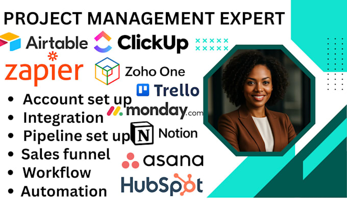 Setup your crm and projectmanagement tools like hubspot monday trello airtable by Natashaphoebe ...
