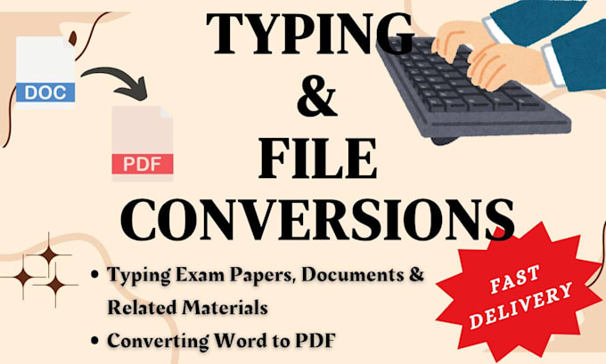 Do fast typing, data entry and file conversion by Shahdhashimarin | Fiverr