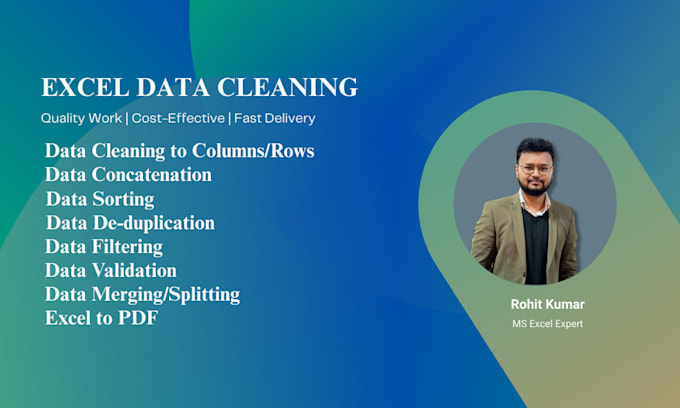 Ms excel data cleaning and formatting by Bhumik084 | Fiverr